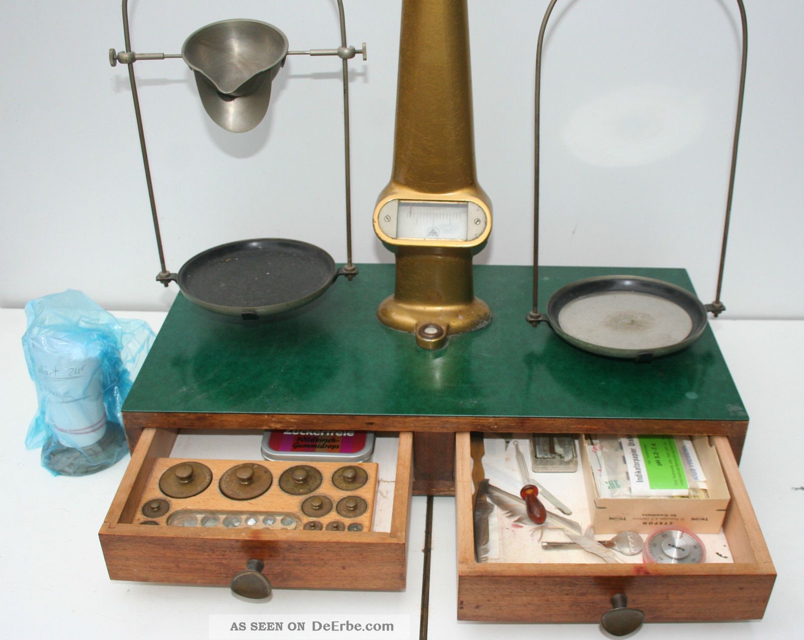 Balkenwaage Apothekerwaage Eichzeichen Messing Gewichte ...