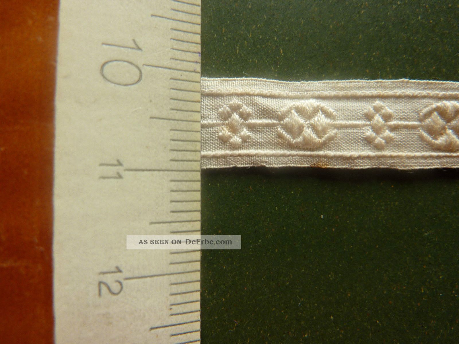 Schmale Borte Mit Stickerei Weiß 9mm Breit Ca 5m