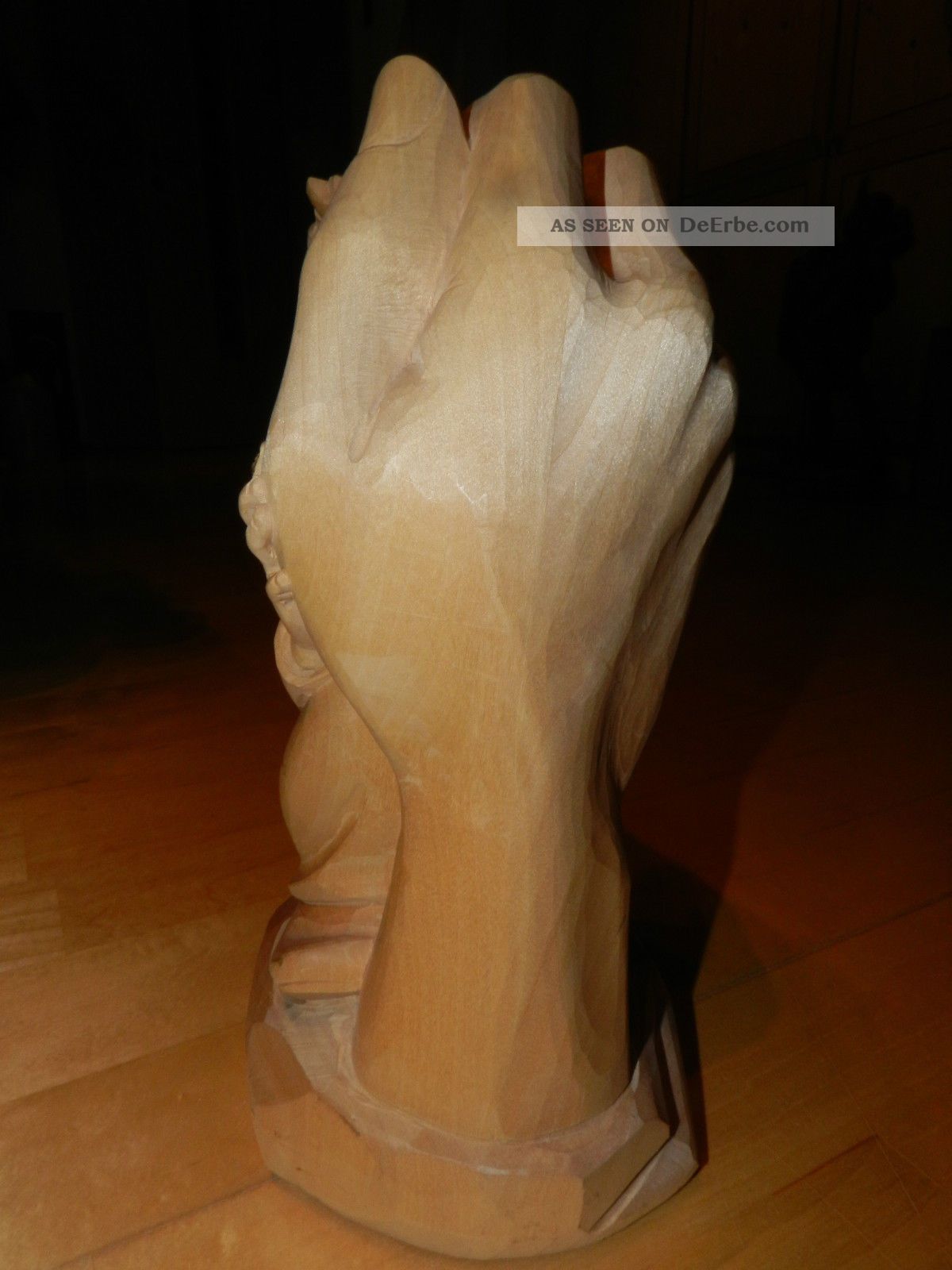 Schützende Hand Kind Selten 28cm Top Geschenk Skulptur Holzfigur ...