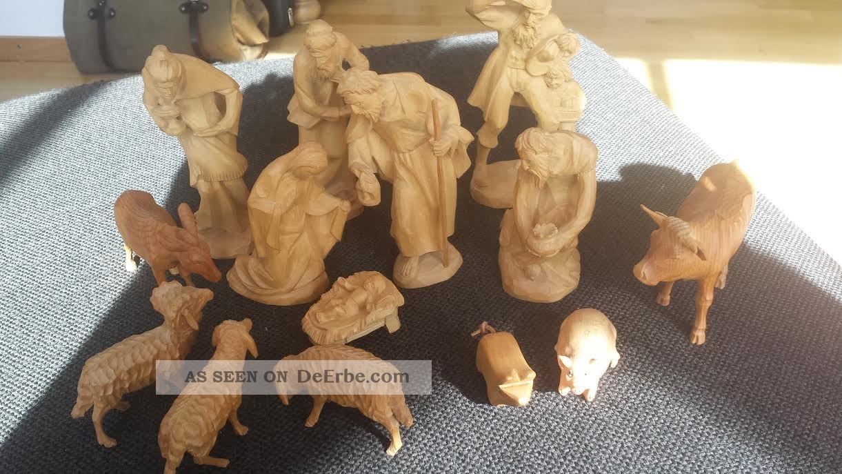 12 Krippenfiguren Aus Holz, Handgeschnitzt In Bischofsmais/bayerischer Wald