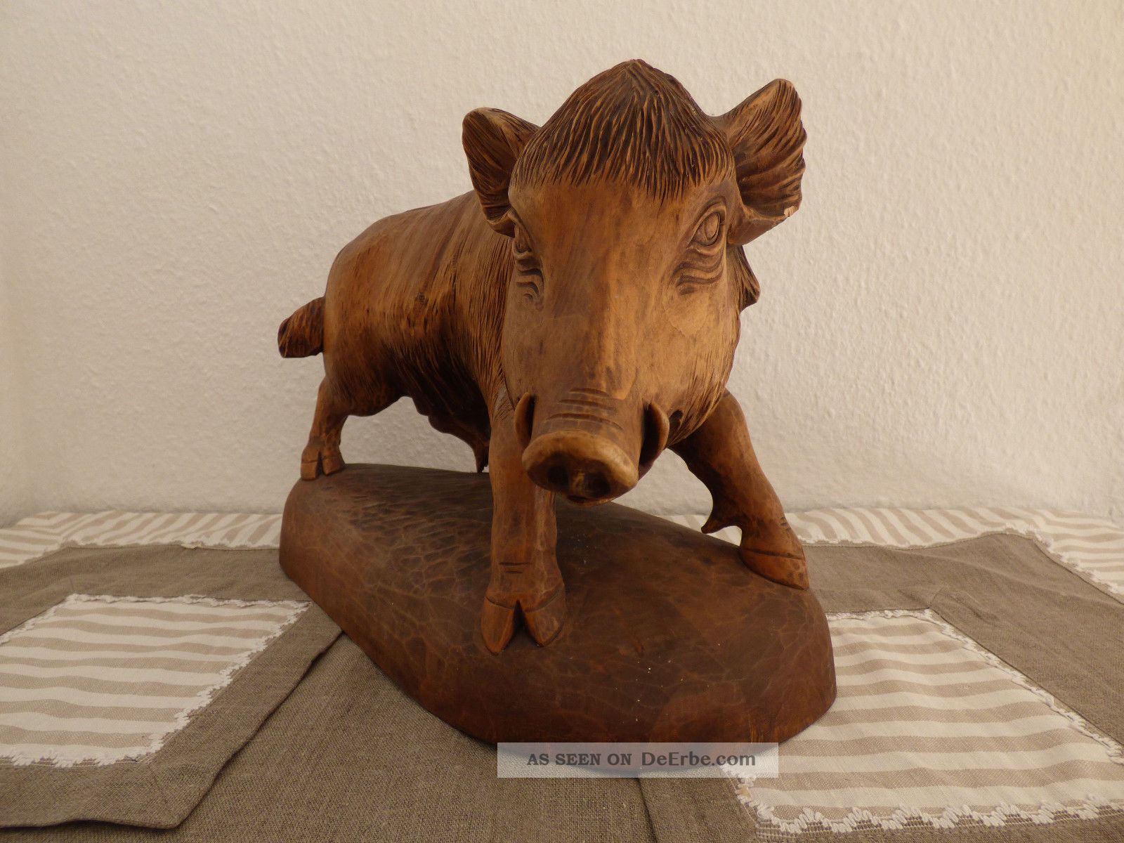 Keiler - Wildschwein - Holzfigur - Riesig - Handgeschnitzt