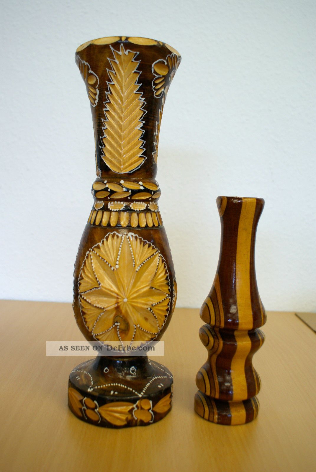 Schöne Holz Sammlung Vasen Deko - Besteck