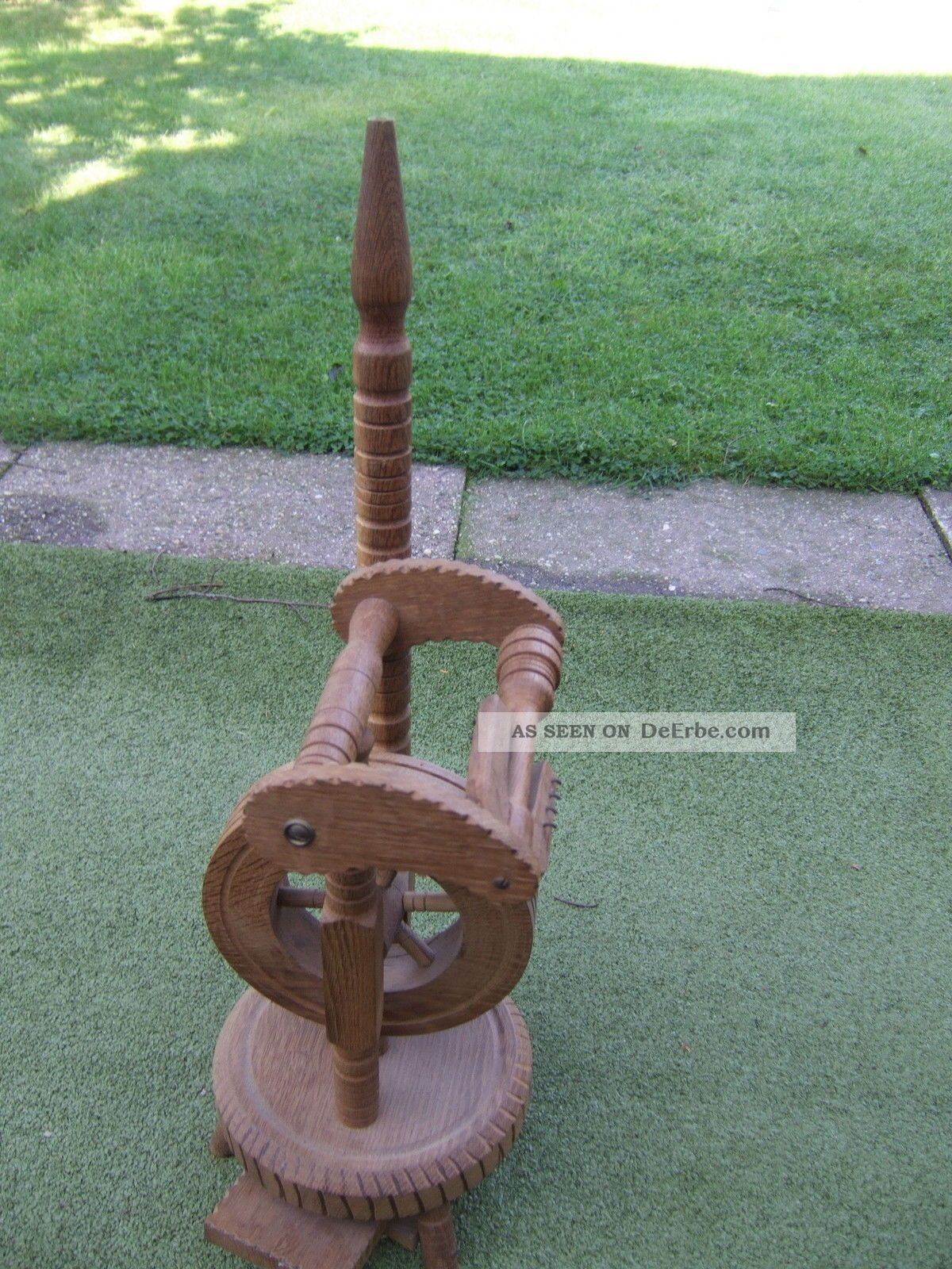 Deko Spinnrad Eiche Handarbeit
