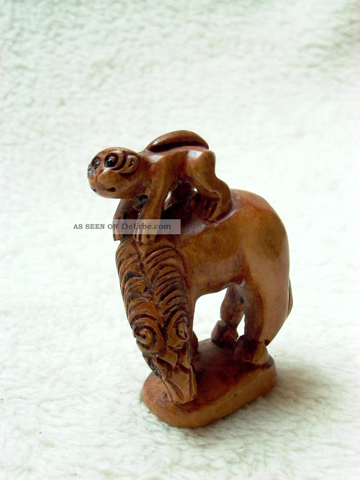 Alte Netsuke, Affe Auf Pferd, Japan, 1900