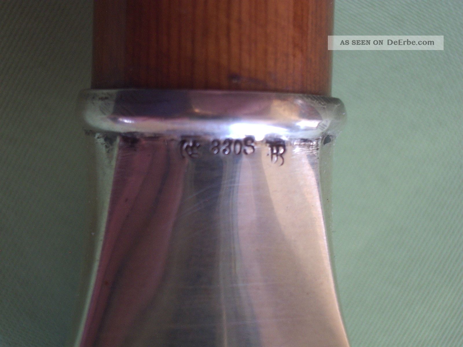 Alter Spazierstock 800er Silber Knauf / Johann Beck