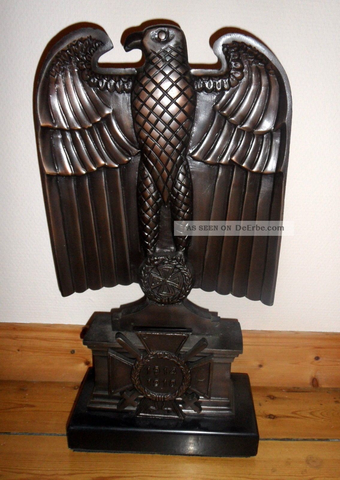9 Kilo Reichsadler Auf Sockel 58cm Groß Mit Eisernes Kreuz 1. Wk ...