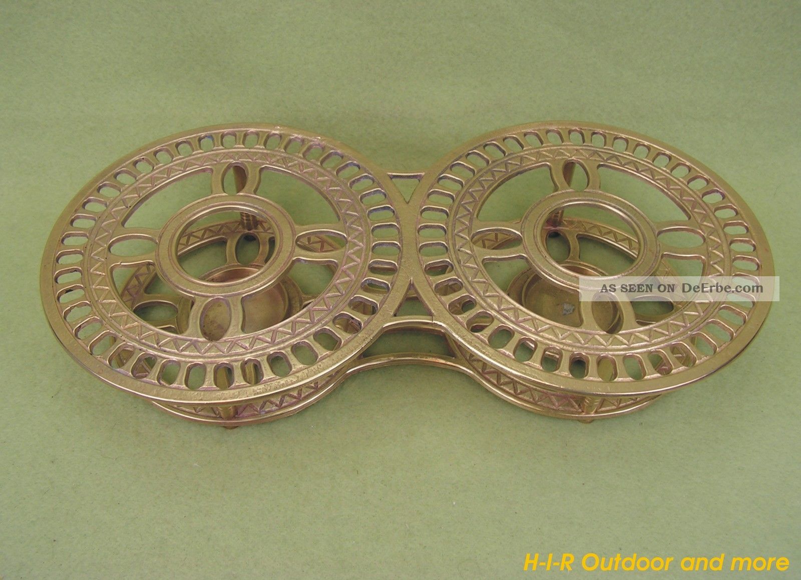 Seltenes Großes Massiv Messing Doppel Stövchen Für 2 Kannen Und 2 ...