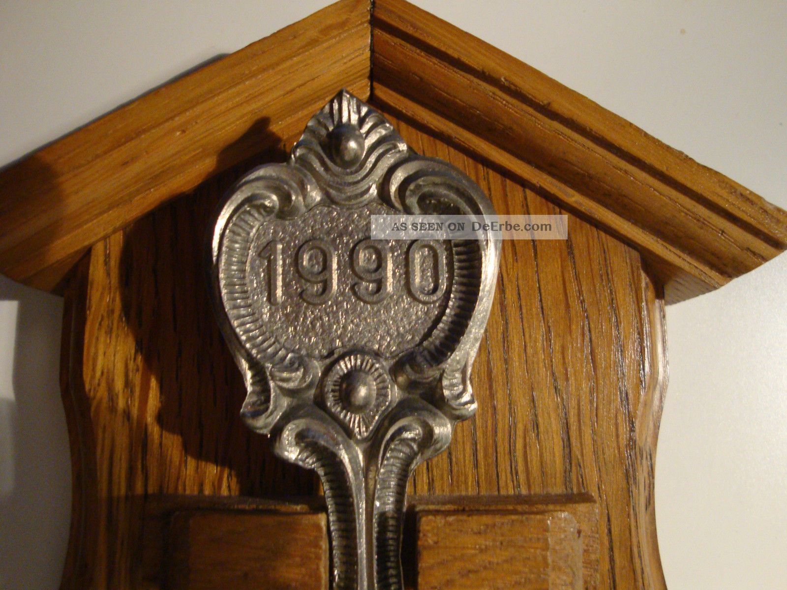 2 Jahreslöffel Aus Zinn, 1981 & 1990, Frieling Germany, Eiche Rustikal ...