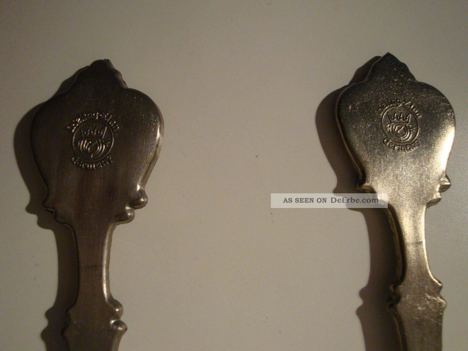 2 Jahreslöffel Aus Zinn, 1981 & 1990, Frieling Germany, Eiche Rustikal ...