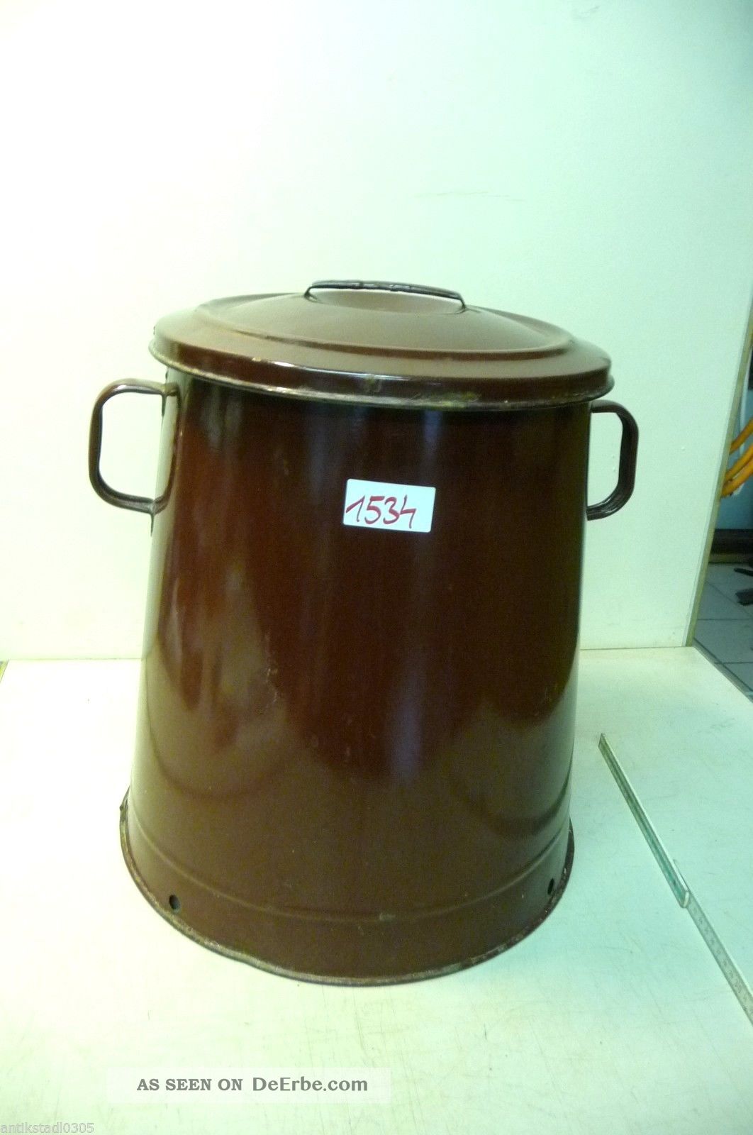 Nr. 1534. Alter Emaille Topf Emailtopf Old Enamel Pot