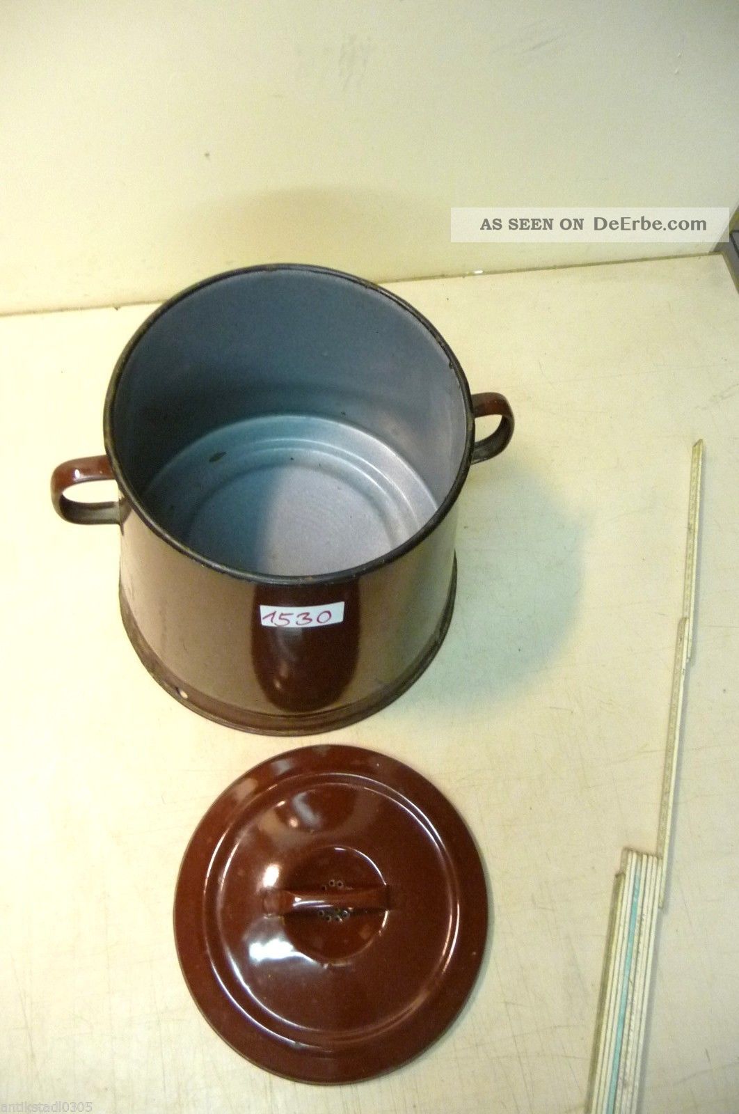 Nr. 1530. Alter Emaille Topf Emailtopf Old Enamel Pot