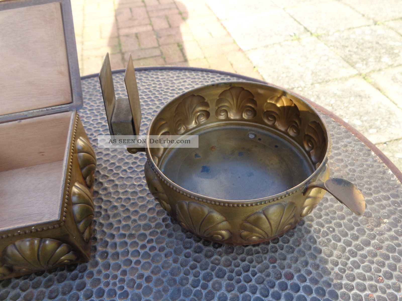 Raucher Tisch Art Deco Mit Messing Raucher Utensilien