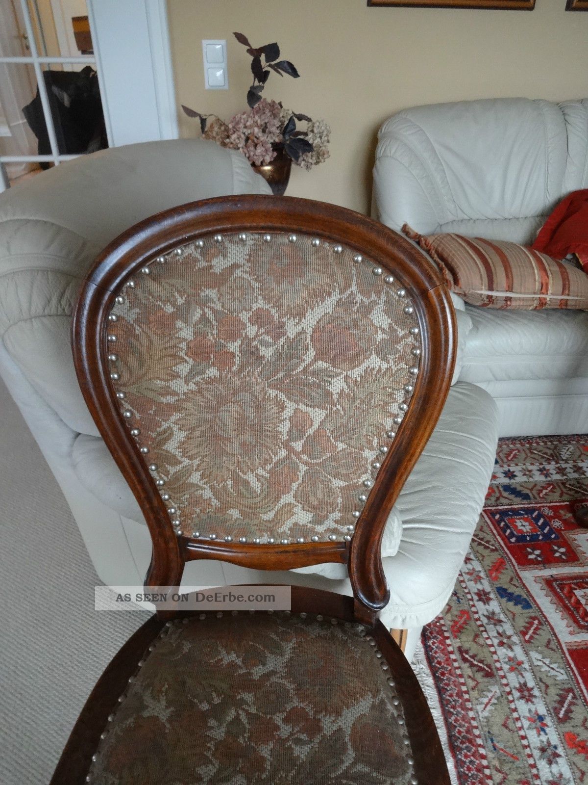 Dekorativer Stuhl Biedermeierstuhl Chippendale Gobelin Barock Nussbaum Ansehen