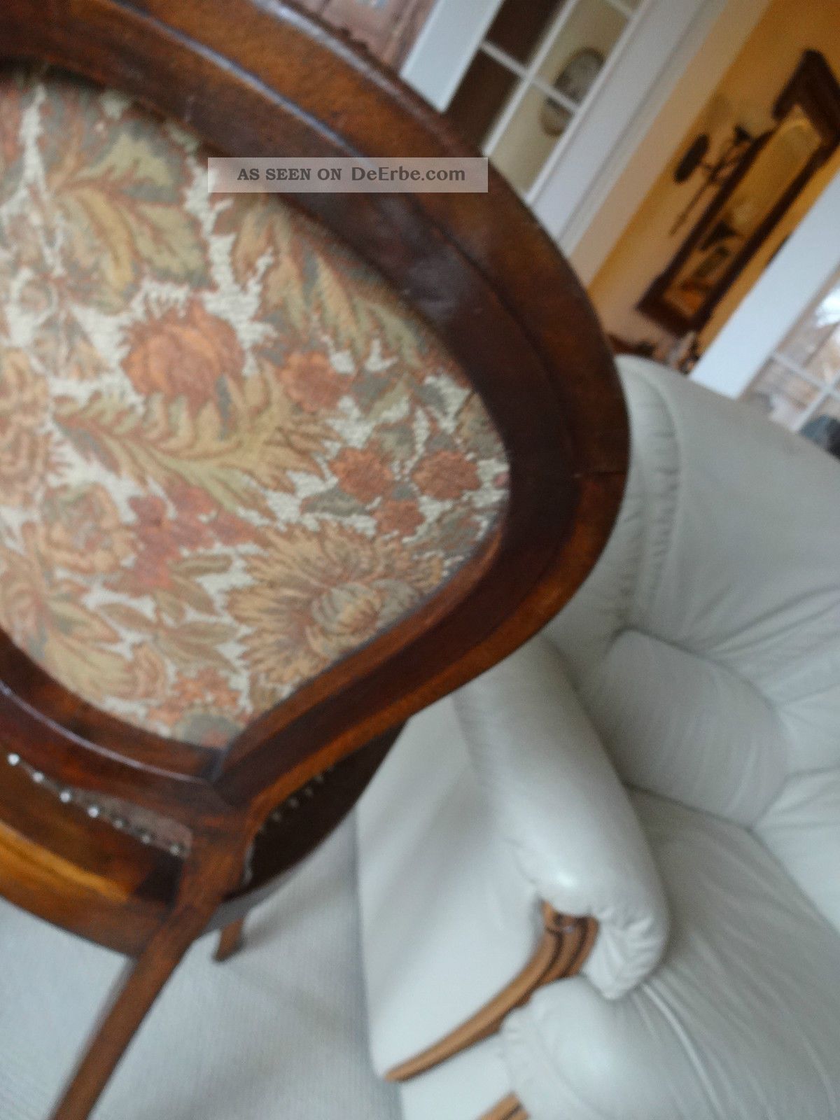 Dekorativer Stuhl Biedermeierstuhl Chippendale Gobelin Barock Nussbaum Ansehen
