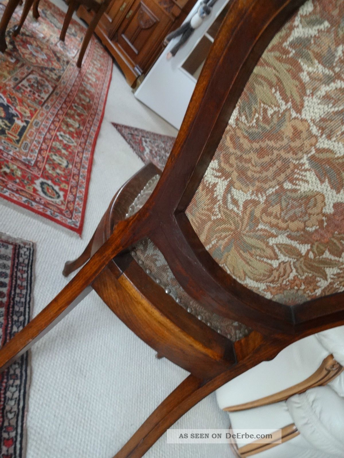 Dekorativer Stuhl Biedermeierstuhl Chippendale Gobelin Barock Nussbaum Ansehen