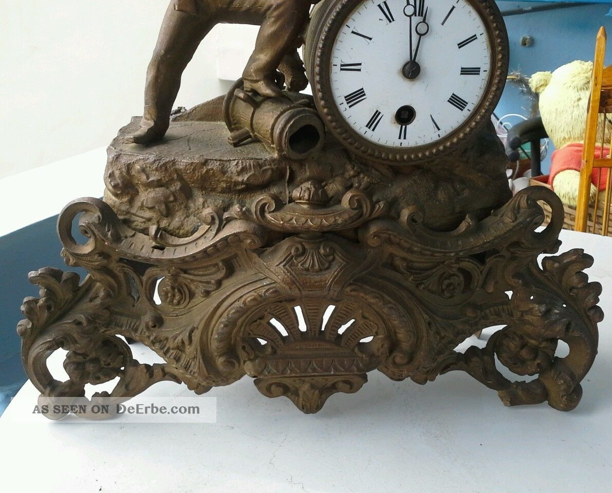 Magnificent Bronze 19. Century French Mantle Clock Decorated With ...