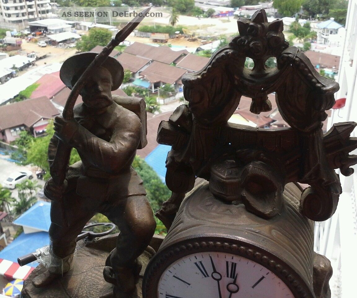 Magnificent Bronze 19. Century French Mantle Clock Decorated With ...