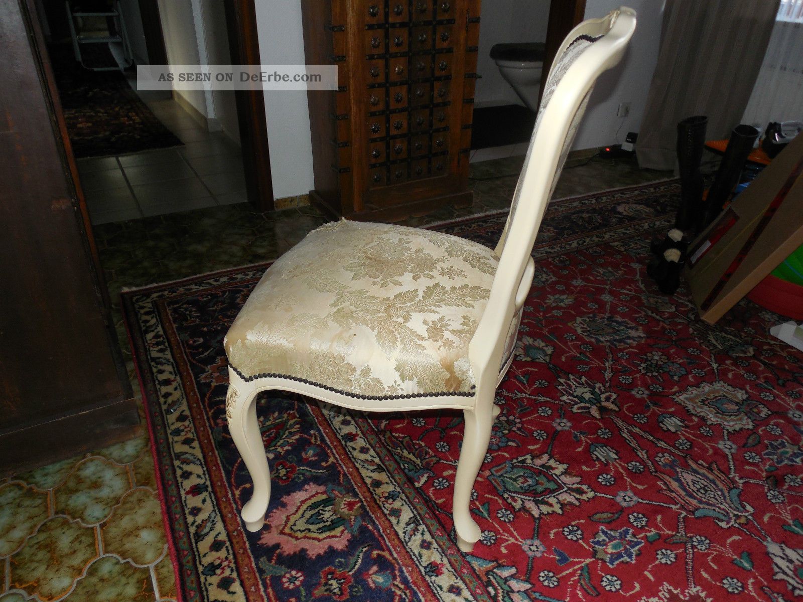 Trüggelmann Stuhl Schleiflack Barock Chippendale Stilmöbel Shabby Antik Massiv