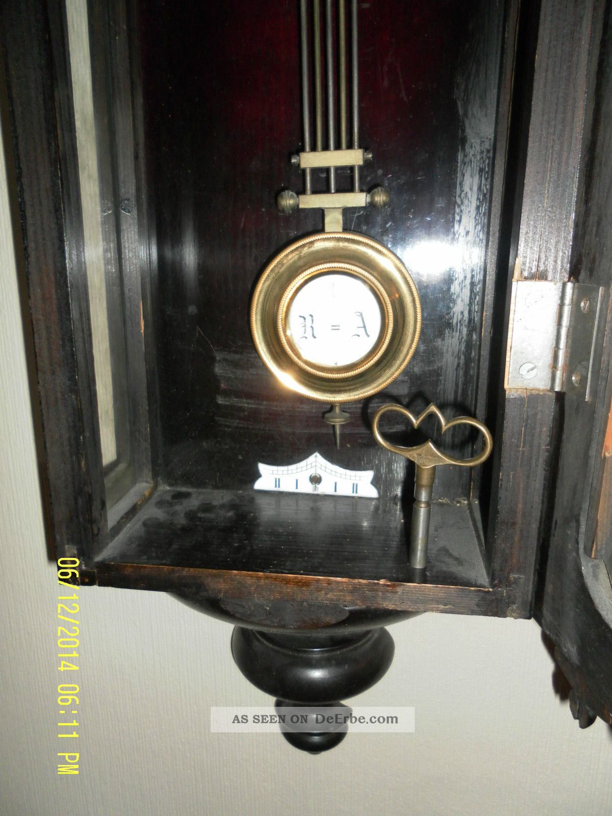 Wandregulator, Um1900 ?, Alte Wanduhr, Funktionstüchtig