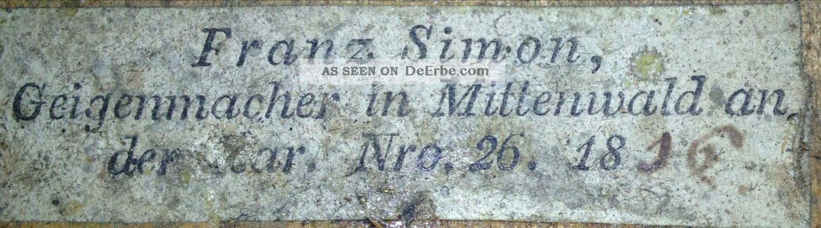 Early Romantic Guitar, Germany 1816 By Franz Simon, Mittenwald