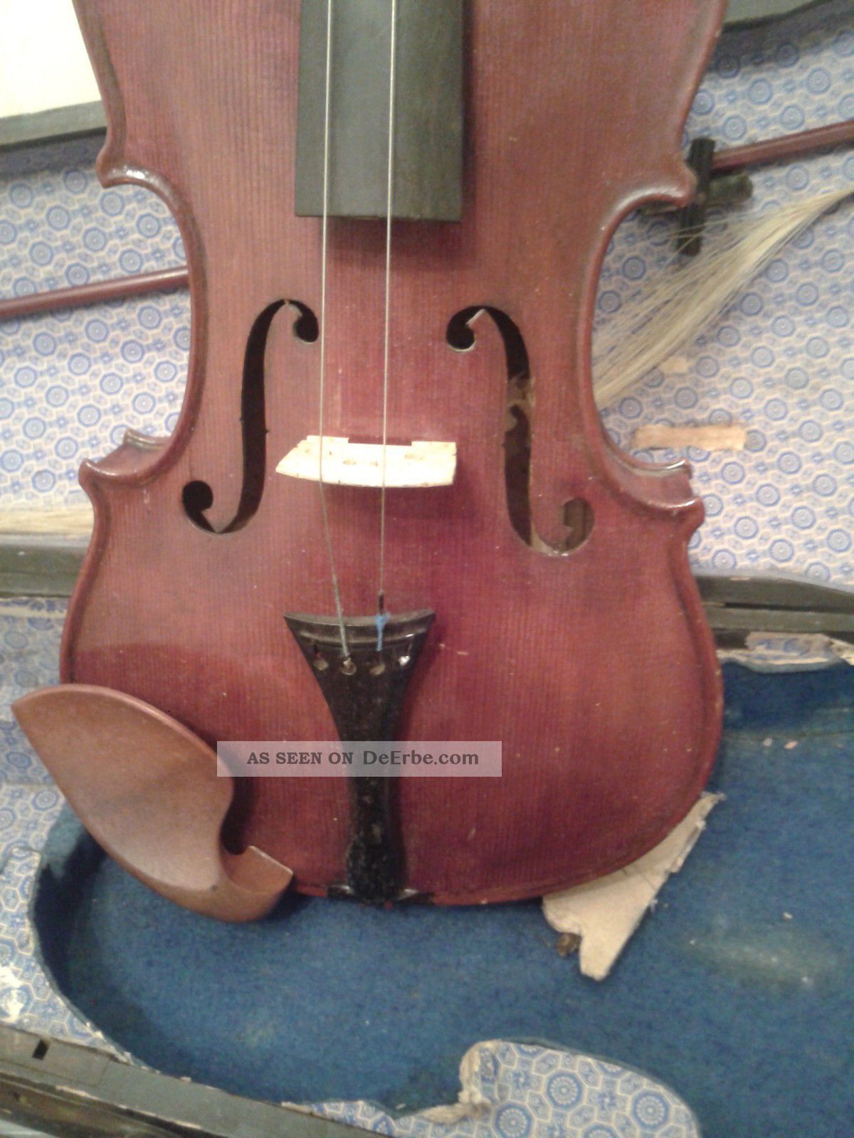 Antike Geige Mit Bogen Und Holzkasten Sehr Alt