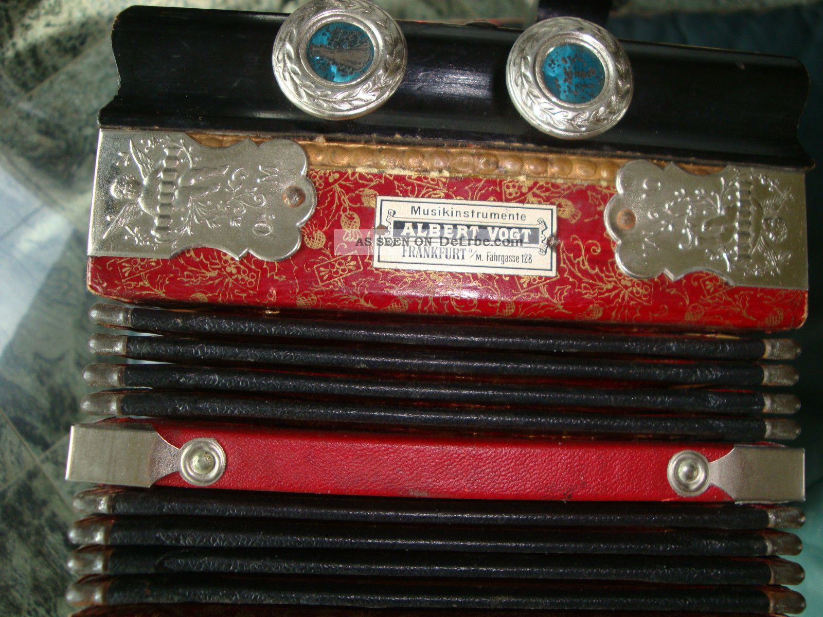 Altes Ziehharmonika über 100 Jahre " Albert Vogt " Frankfurt/m ...