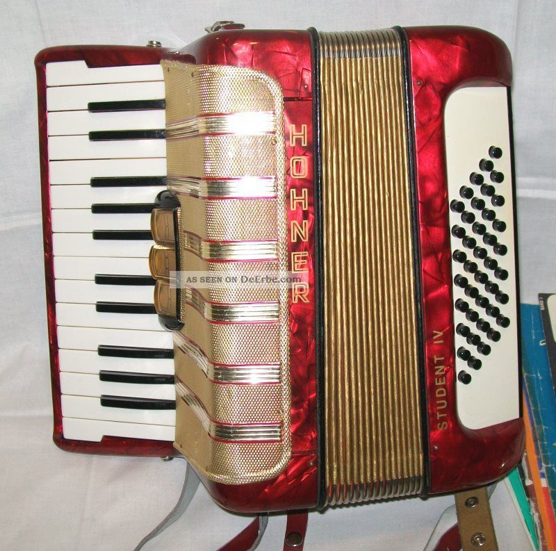 Hohner Student Iv Akkordeon, Ziehharmonika 40 Bässe, Mit Zubehör,