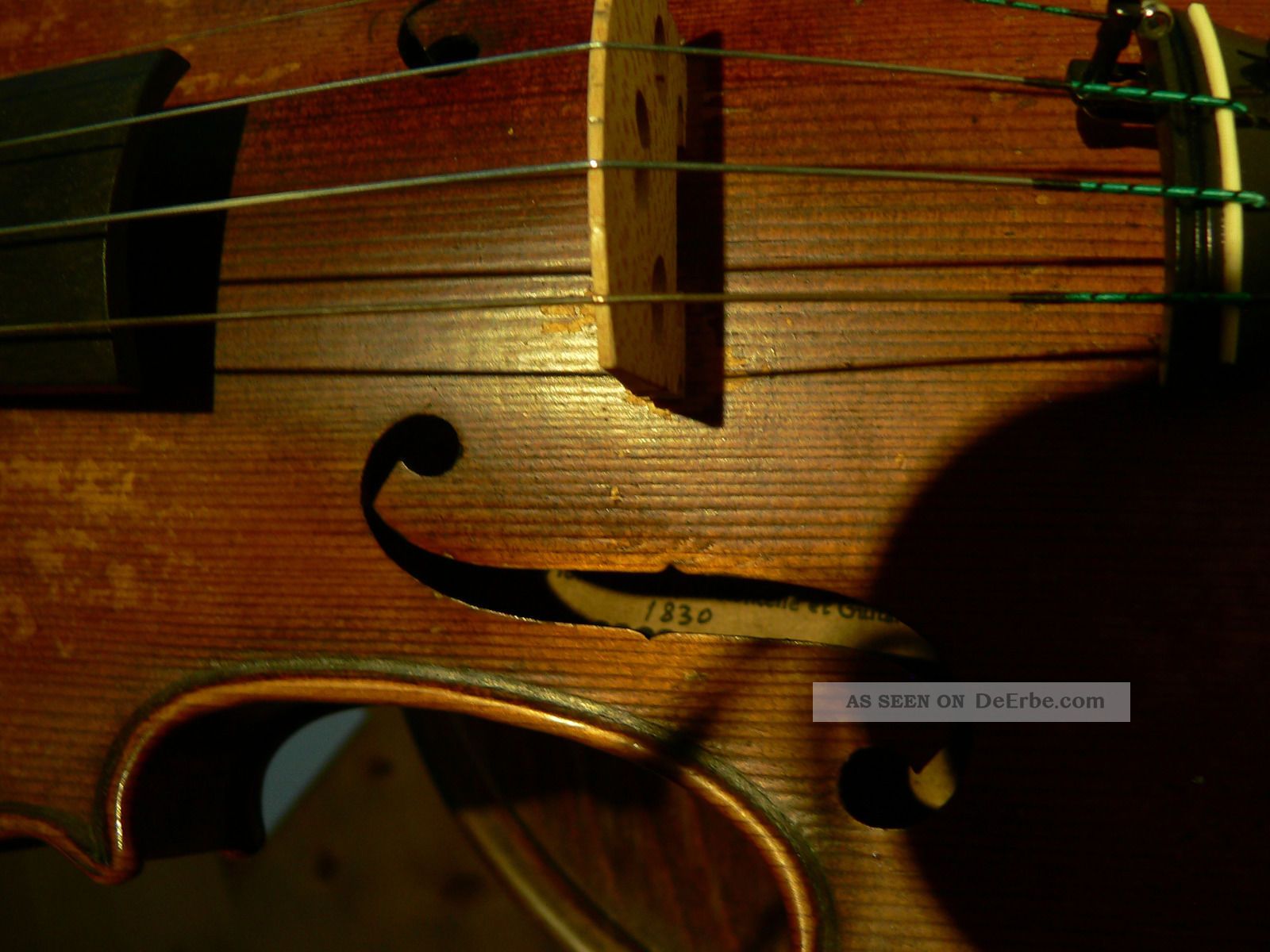 Alte Geige Mit Zettel Aldric Paris 1830