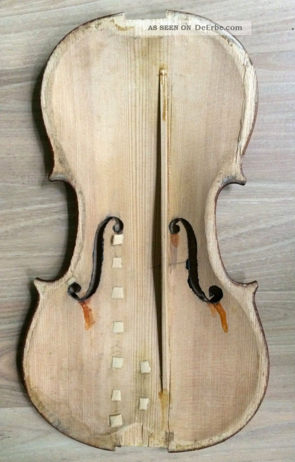 1 X Decke Für Geige Violine Violino Old Violin Geigenbau Um Ca. 1900