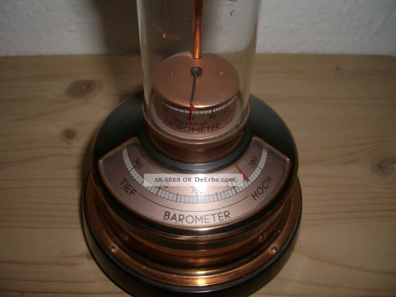 Lufft Wettersäule Barometer Thermometer Hygrometer Kompass 1950er