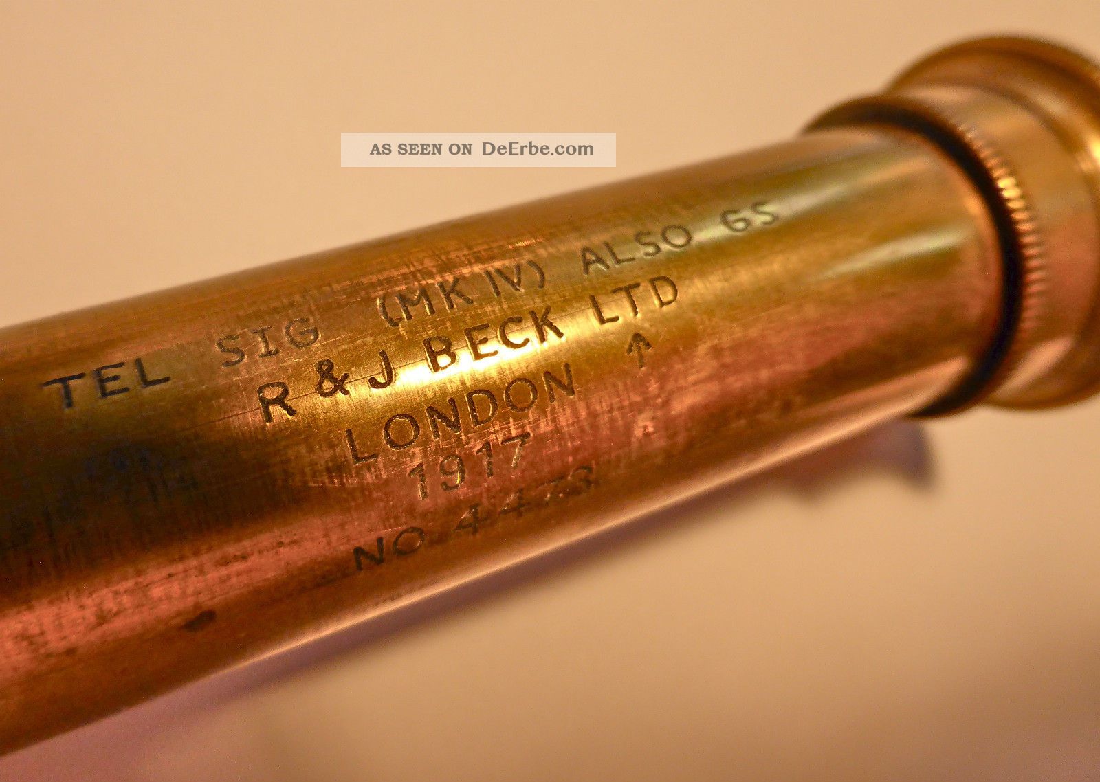 Fernrohr Antik, England V. 1917, R & J Reck, London No. 4473