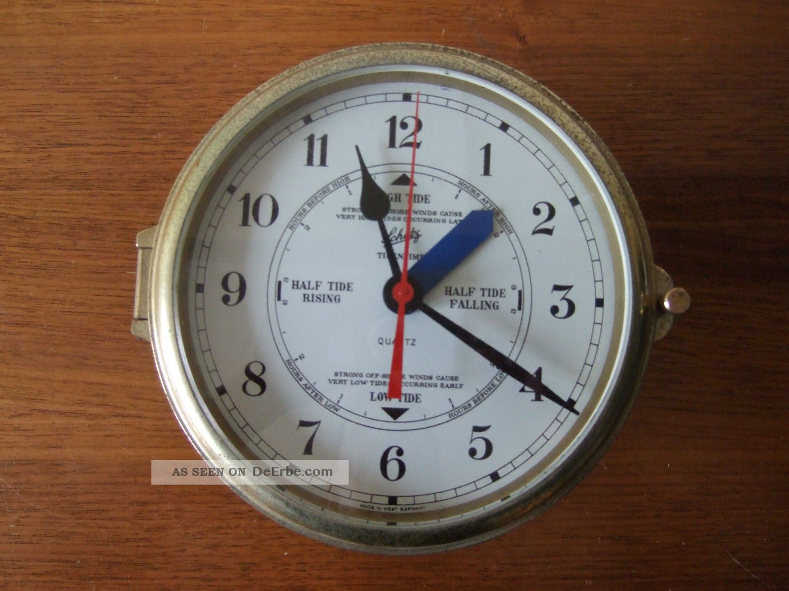 Alte Kultige Messinguhr, Tidenuhr, Schiffsuhr, Firma Schatz, Messing, Quarz