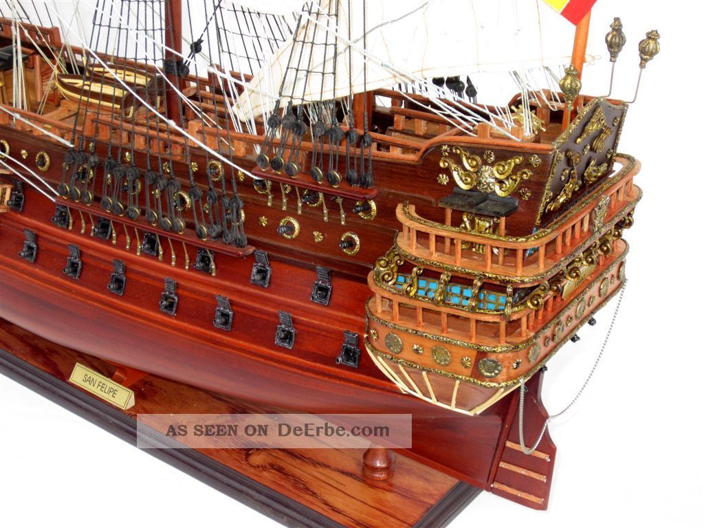Historisches Schiffsmodell San Felipe, Holz Modellschiff, L 75 Cm Modell