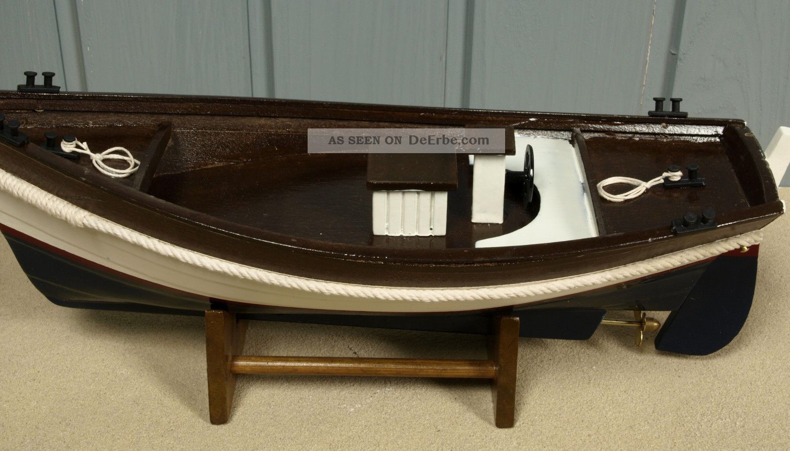 Deko Motorboot Boot Aus Holz Ca. 27, 5 X 9 X 10, 5cm Fertig - Modell