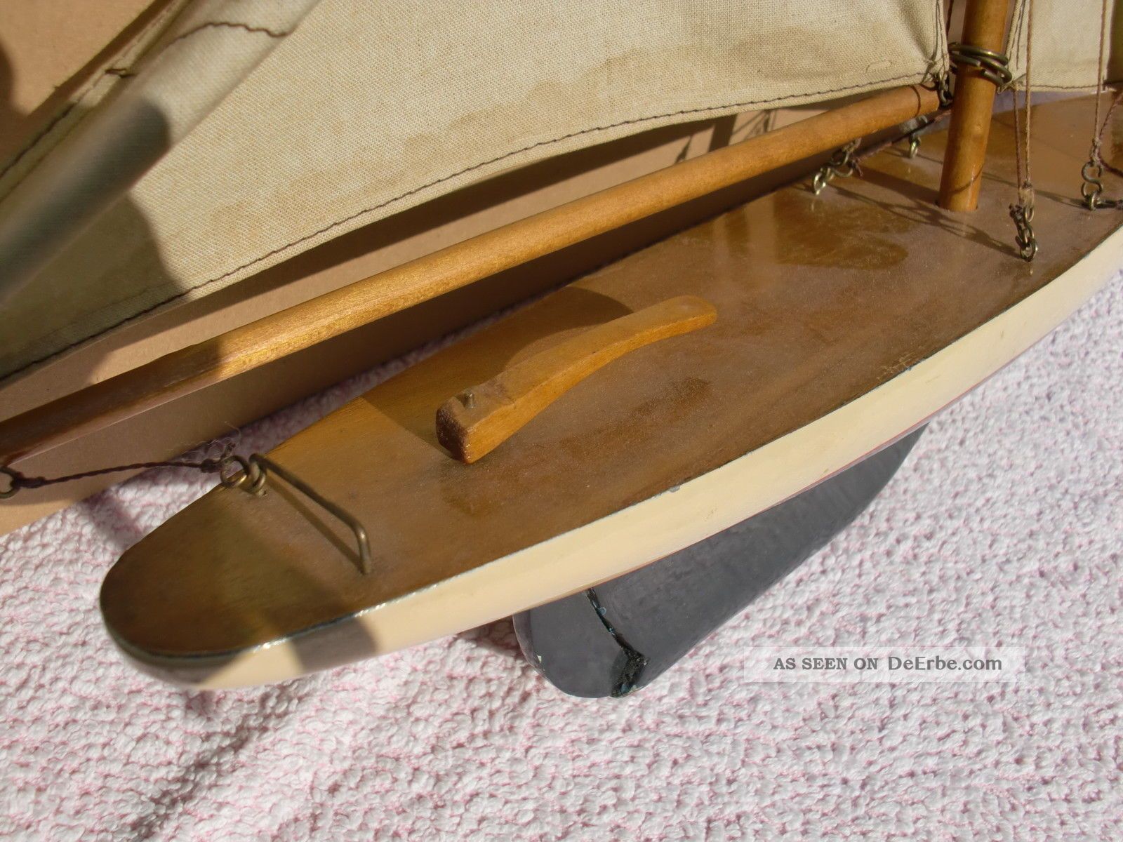 Altes Modell Segelboot Segelschiff Modellschiff Holz Holzschiff Modellboot