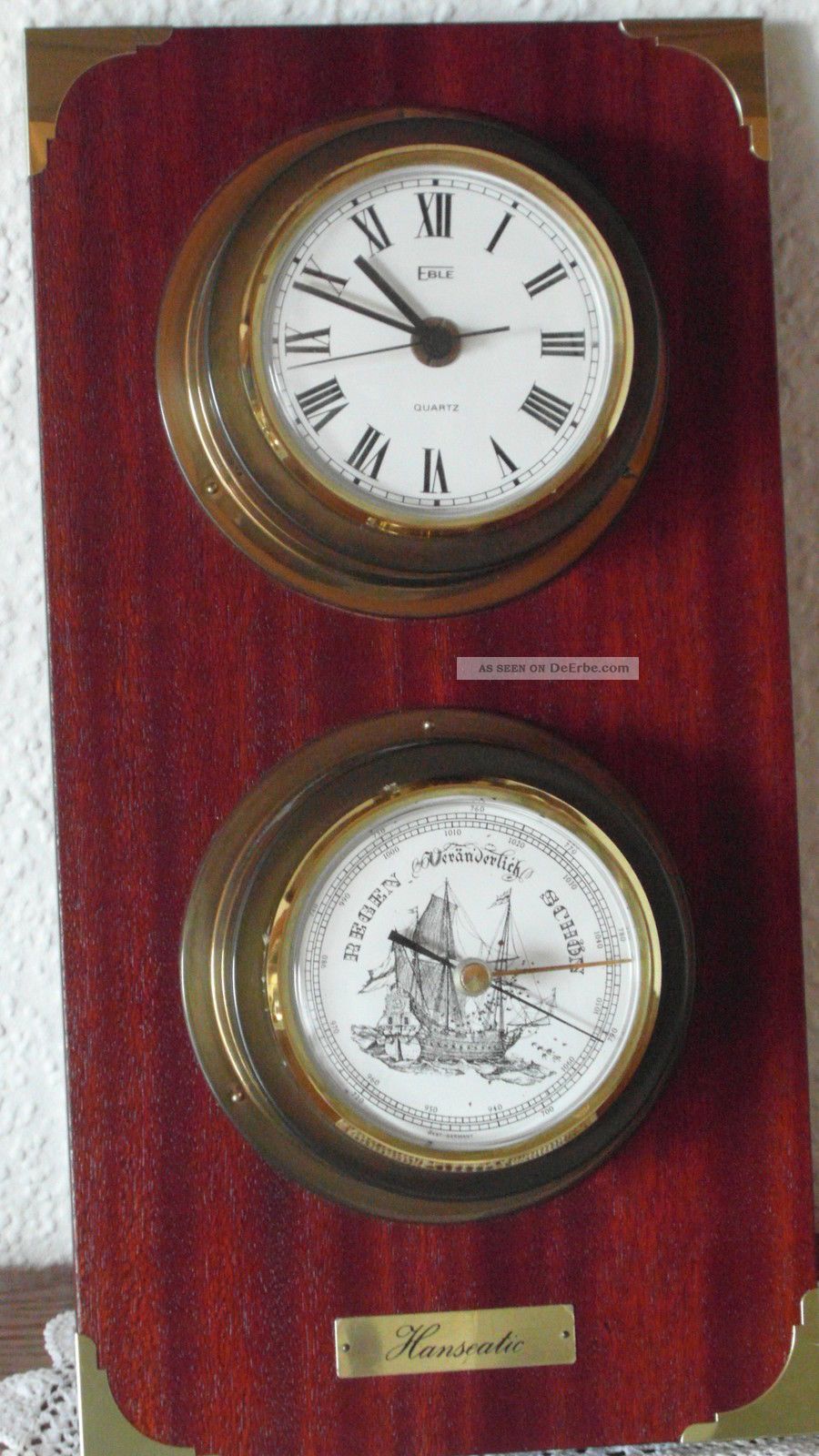Eble Hanseatic Maritime Messing Quarz - Uhr Mit Barometer - Auf ...