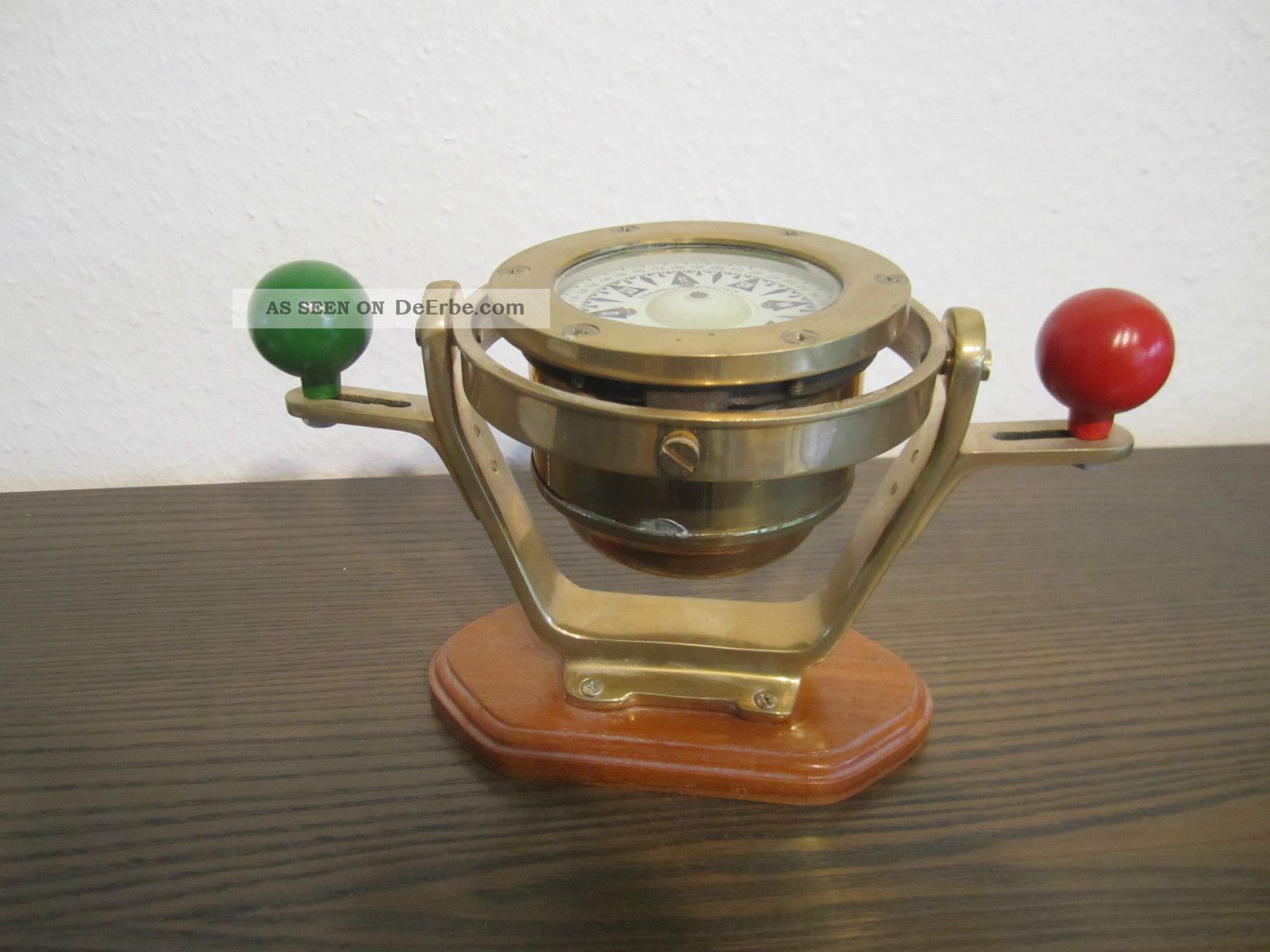 Großer Messing Kompass Nautic Schiff Dekoration Holzfuß Steuerboard ...