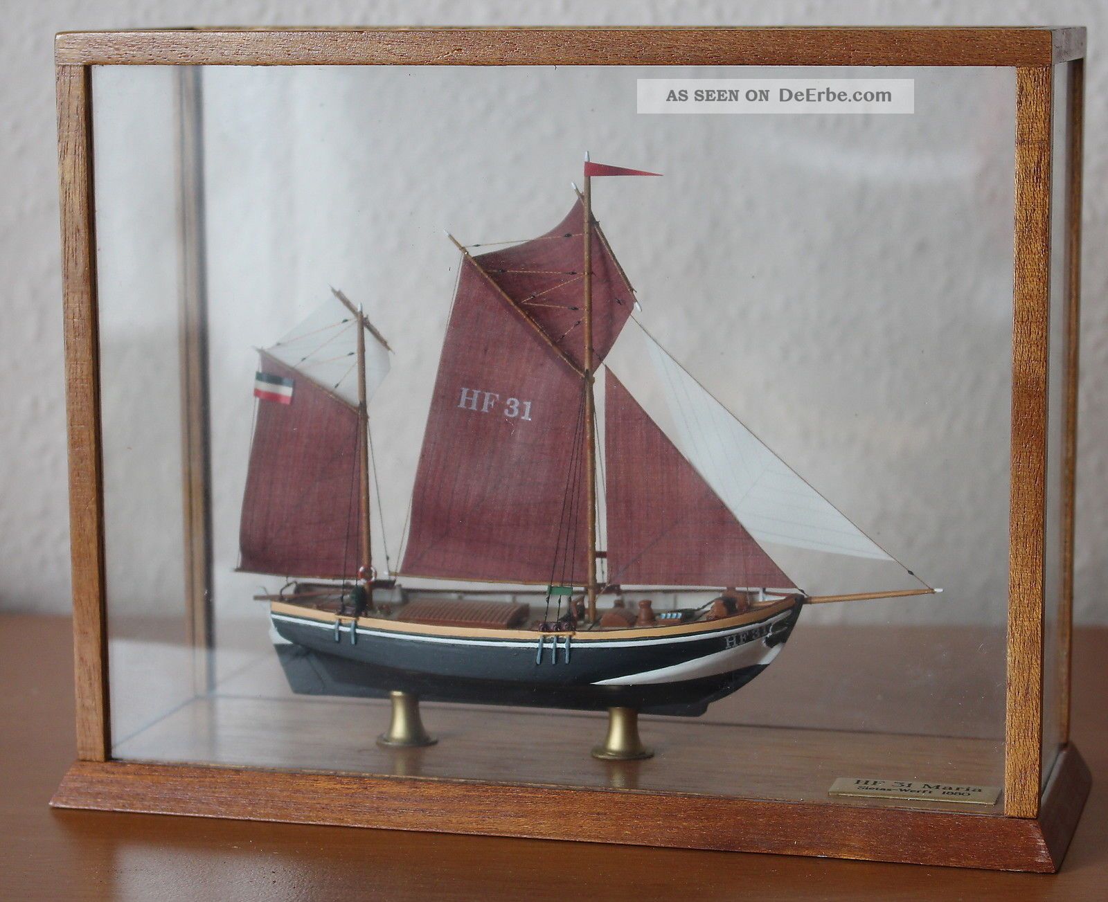 Maritim Nautica Modell Segekschiff Vitrine Hf 31 Maria 1:160 Handarbeit