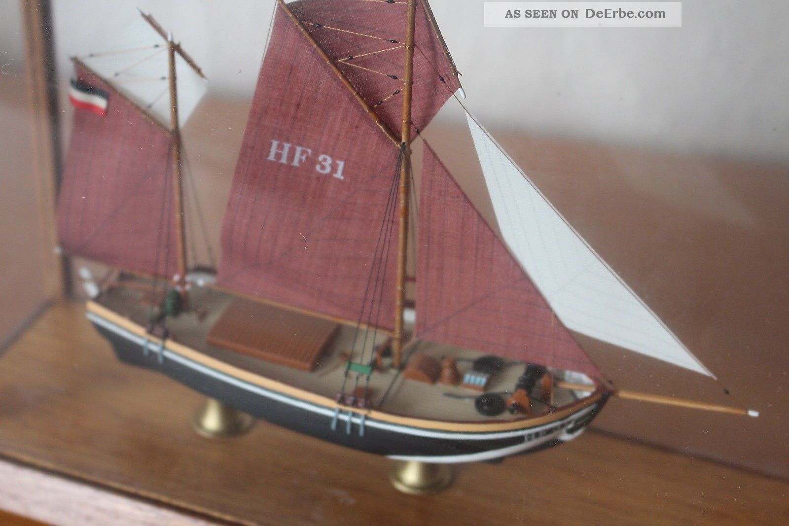 Maritim Nautica Modell Segekschiff Vitrine Hf 31 Maria 1:160 Handarbeit