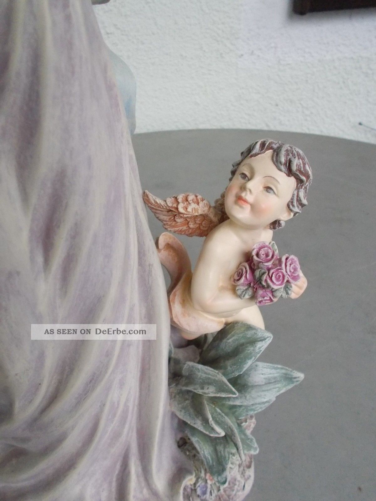 Grosse Engel Figur Mit Kind U. Kleiner Engel Im Jugendstil Schutzengel ...