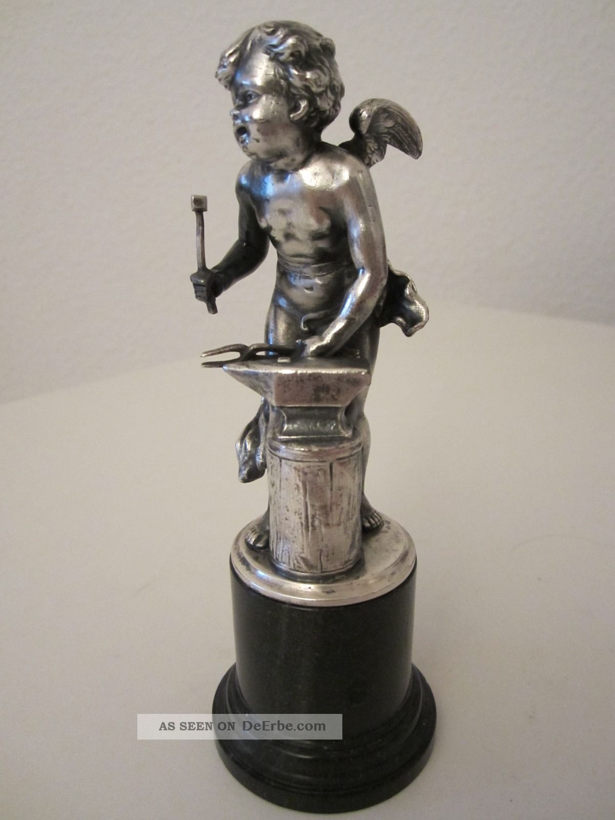 Wmf Amor Als Schmied Der Liebe Figur Um 1900 Jugendstil Marmorsockel ...