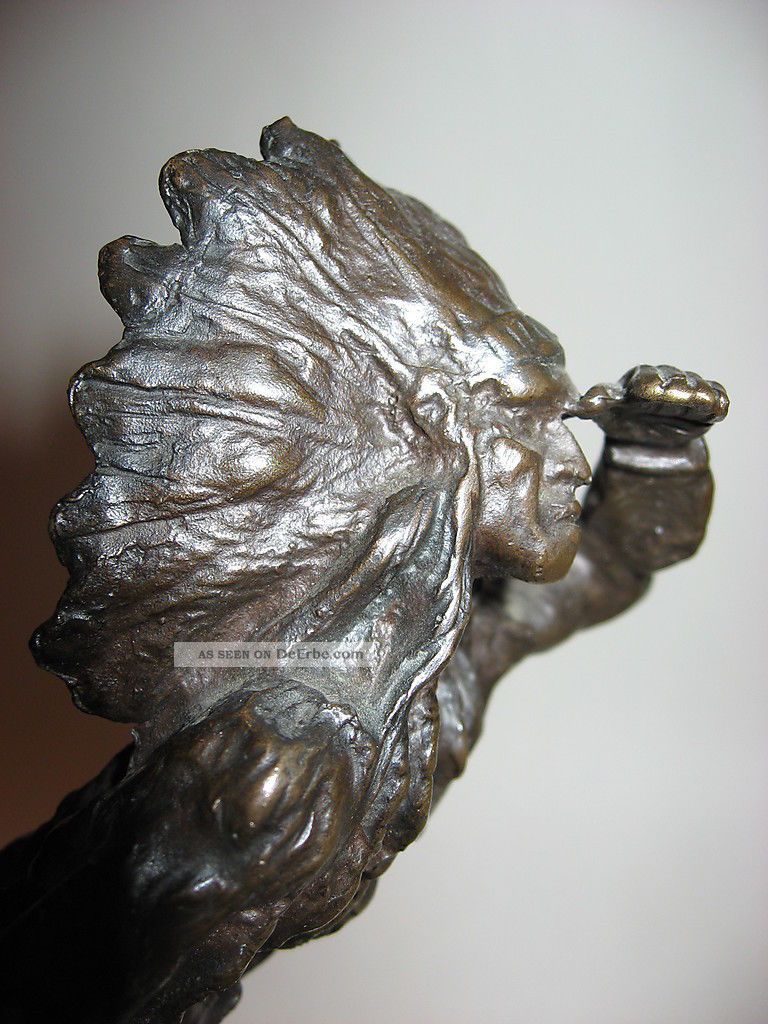 Häuptling - Tomahawk - Bronze - Carl Kauba - Wien Sign