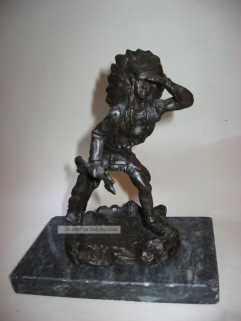 Häuptling - Tomahawk - Bronze - Carl Kauba - Wien Sign