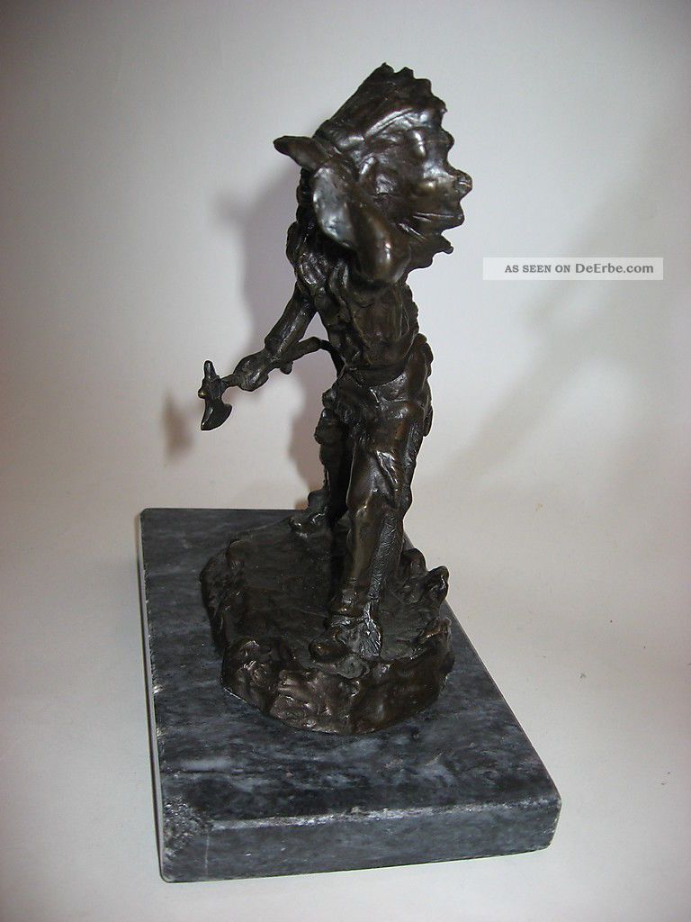 Häuptling - Tomahawk - Bronze - Carl Kauba - Wien Sign