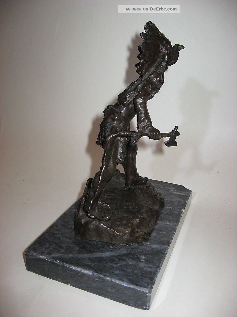 Häuptling - Tomahawk - Bronze - Carl Kauba - Wien Sign