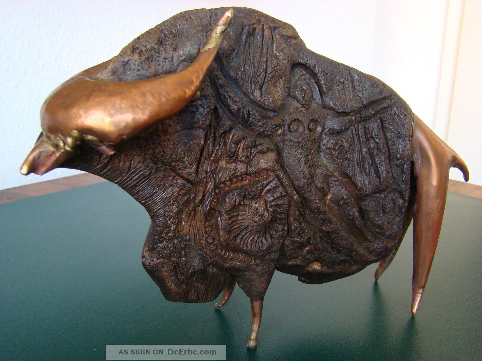 Taurus Stier Buffalo Bison Skulptur Litos 70er Jahre