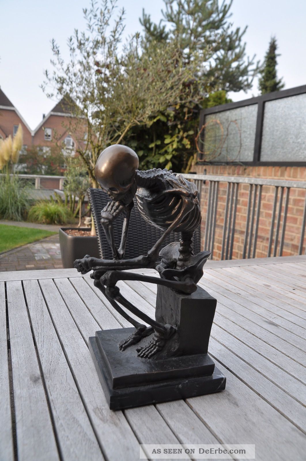 Großebronze Skelett Statue - Der Denker - Signed Milo - Große Version - Jugendstil