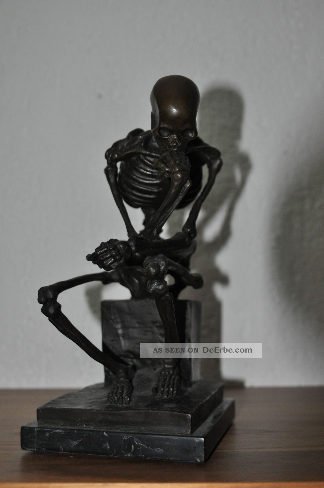 Großebronze Skelett Statue - Der Denker - Signed Milo - Große Version - Jugendstil