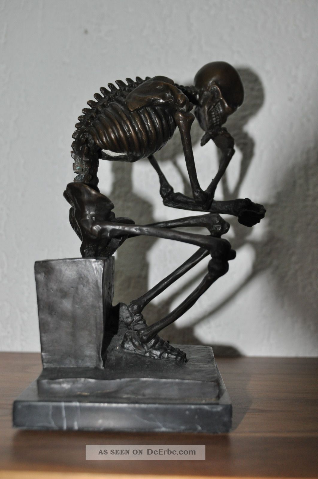 Großebronze Skelett Statue - Der Denker - Signed Milo - Große Version - Jugendstil