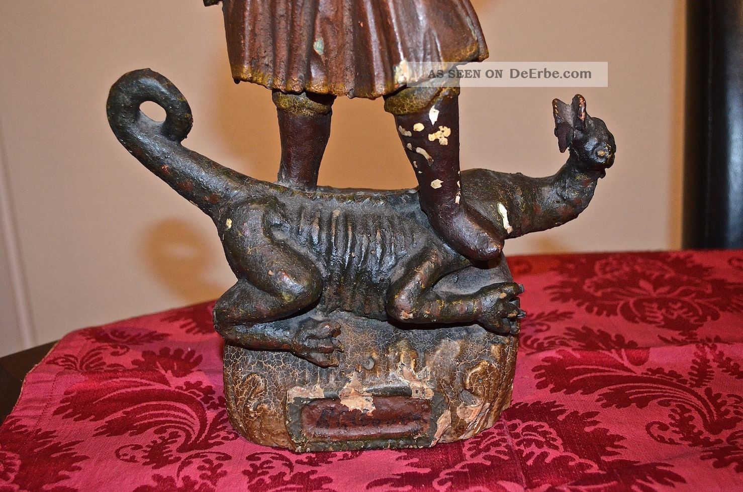 Heiliger Georg, Holz Skulptur, Barock 18 Jh. Um 1750, Garantiert